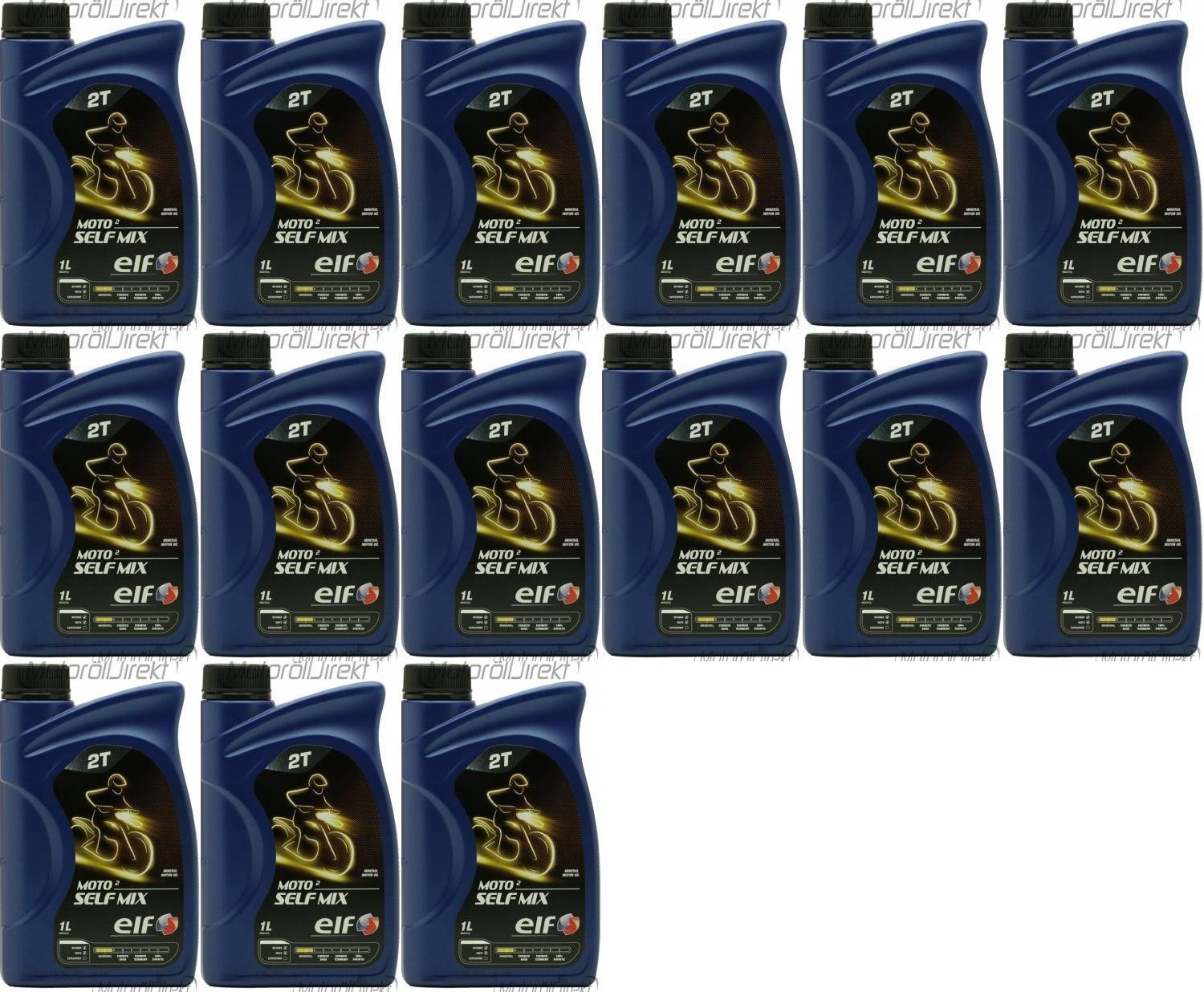 Elf Moto 2 Self Mix mineralisches 2T Motorrad Motoröl 15x 1l = 15 Liter - 2-Takt mineralisch ...