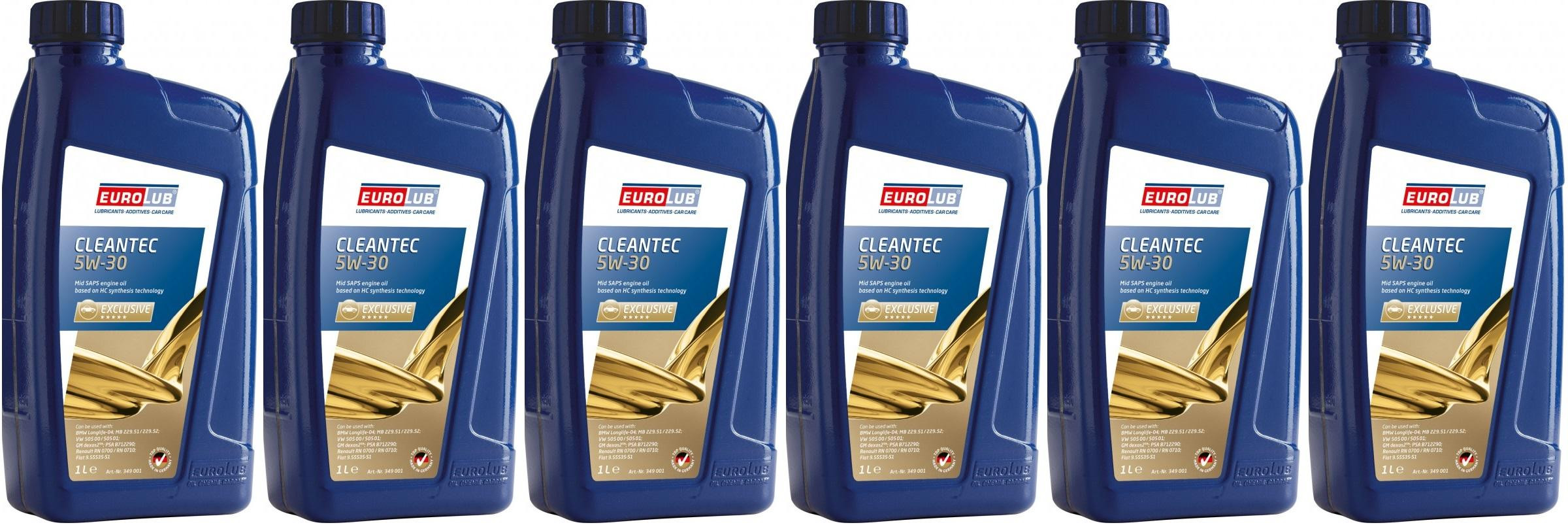 EUROLUB CLEANTEC 5W-30 Motoröl 6x 1l = 6 Liter - SAE 5W-30 - Auto/PKW ...