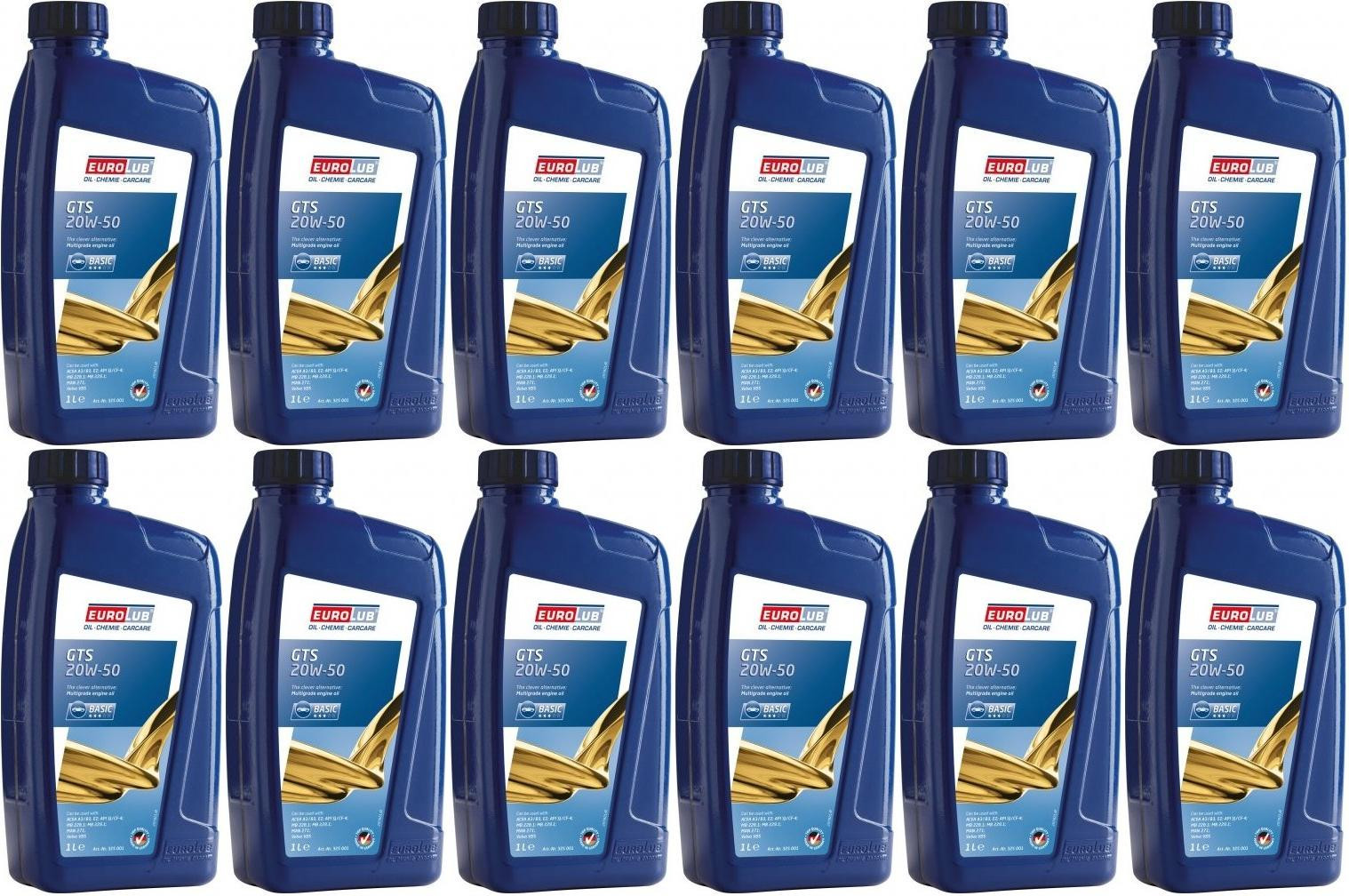 EUROLUB GTS SAE 20W-50 12x 1l = 12 Liter - gemischter Fuhrpark - LKW ...