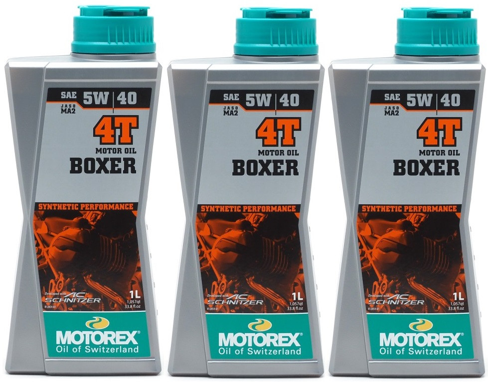 MOTOREX 4T Boxer SAE 5W-40 Motorrad Motoröl 3x 1l = 3 Liter - 4-Takt ...