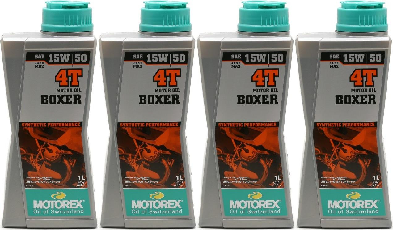 MOTOREX 4T Boxer SAE 15W-50 Motorrad Motoröl 4x 1l = 4 Liter - 4-Takt ...