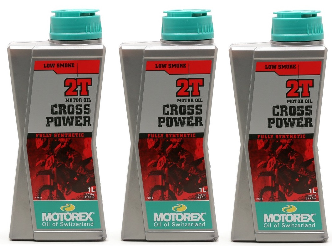 MOTOREX Cross Power 2T vollsynthetisches Motorrad Motoröl 3x 1l = 3 ...