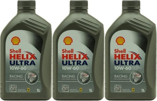 Shell Helix Ultra Racing 10W-60 Motoröl 3x 1l = 3 Liter - SAE 10W-60 ...