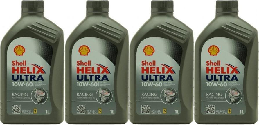 Shell Helix Ultra Racing 10W-60 Motoröl 4x 1l = 4 Liter - SAE 10W-60 ...