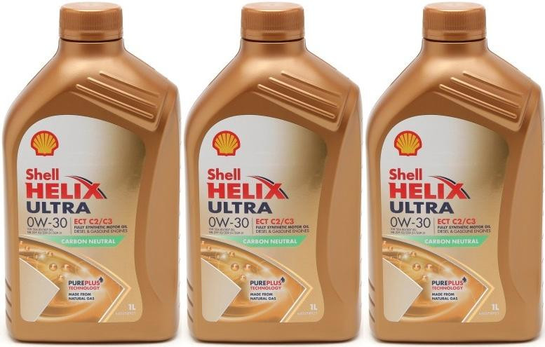 Shell Helix Ultra ECT C2/C3 0W-30 Motoröl 3x 1l = 3 Liter - SAE 0W-30 ...