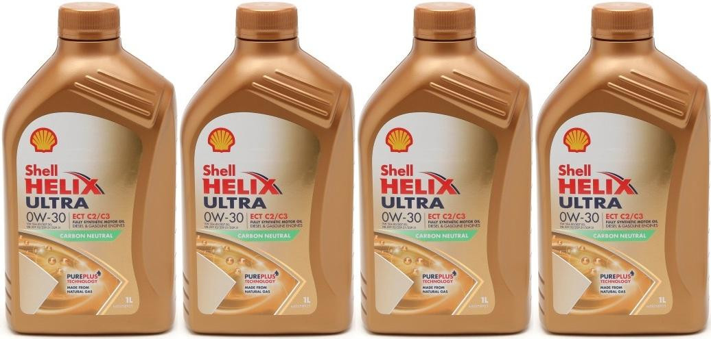 Shell Helix Ultra ECT C2/C3 0W-30 Motoröl 4x 1l = 4 Liter - SAE 0W-30 ...