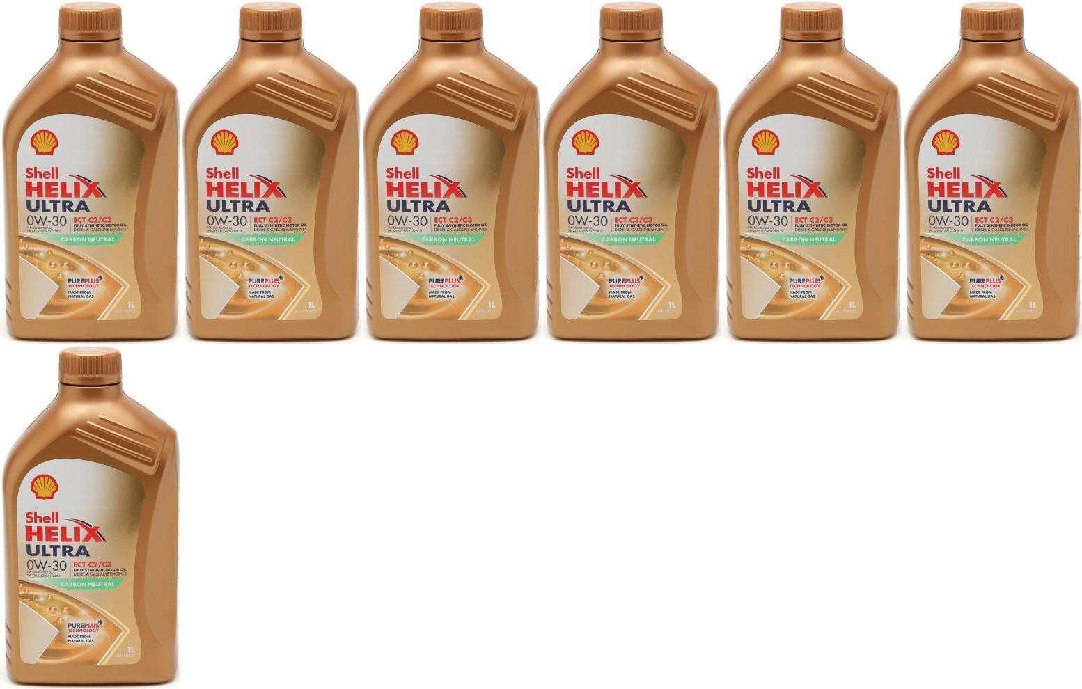 Shell Helix Ultra ECT C2/C3 0W-30 Motoröl 7x 1l = 7 Liter - SAE 0W-30 ...