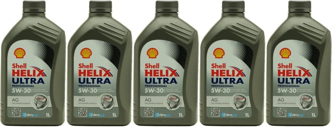 Shell Helix Ultra Professional AG 5W-30 Motoröl 5x 1l = 5 Liter - SAE ...