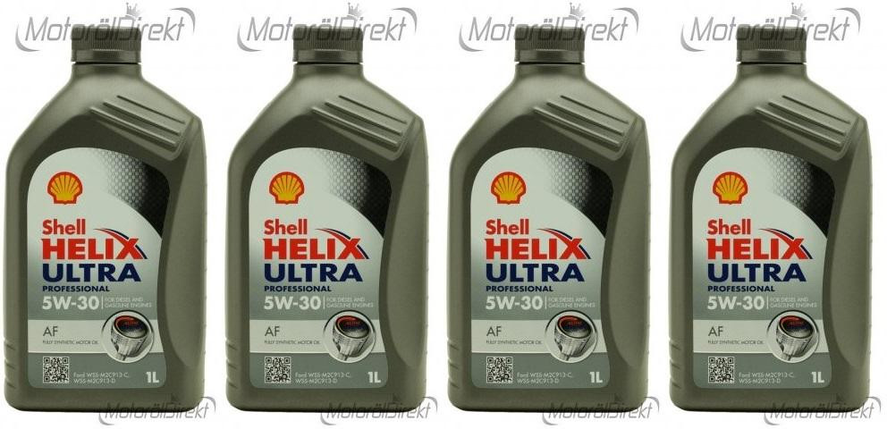 Shell Helix Ultra Professional AF 5W-30 Motoröl 4x 1l = 4 Liter - SAE ...