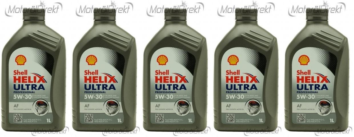 Shell Helix Ultra Professional AF 5W-30 Motoröl 5x 1l = 5 Liter - SAE ...