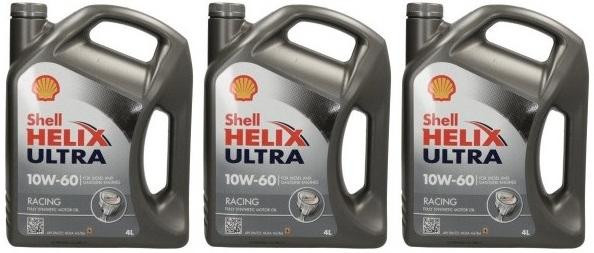 Shell Helix Ultra Racing 10W-60 Motoröl 3x 4l = 12 Liter - SAE 10W-60 ...