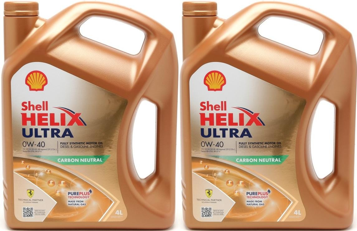 Shell Helix Ultra 0W-40 Motoröl 2x 4l = 8 Liter - SAE 0W-40 - Auto/PKW ...