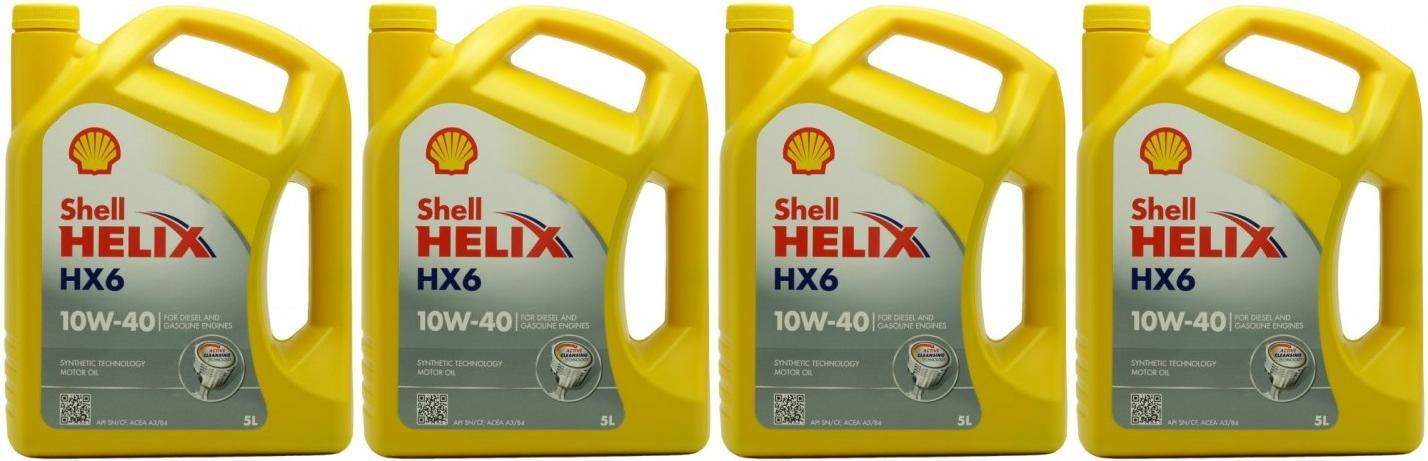 Shell Helix HX6 10W-40 Diesel & Benziner Motoröl 4x 5 = 20 Liter - SAE ...