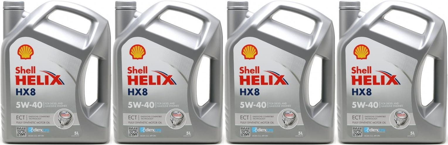 Shell Helix HX8 ECT 5W-40 Motoröl 4x 5 = 20 Liter - SAE 5W-40 - Auto ...