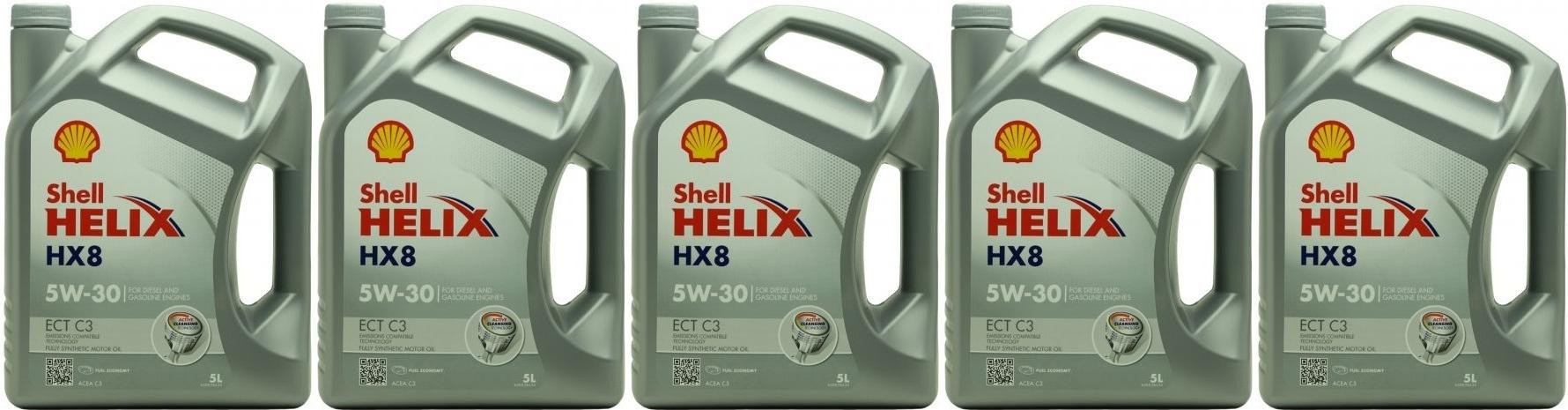 Shell Helix HX8 ECT C3 5W-30 Motoröl 5x 5 = 25 Liter - SAE 5W-30 - Auto ...