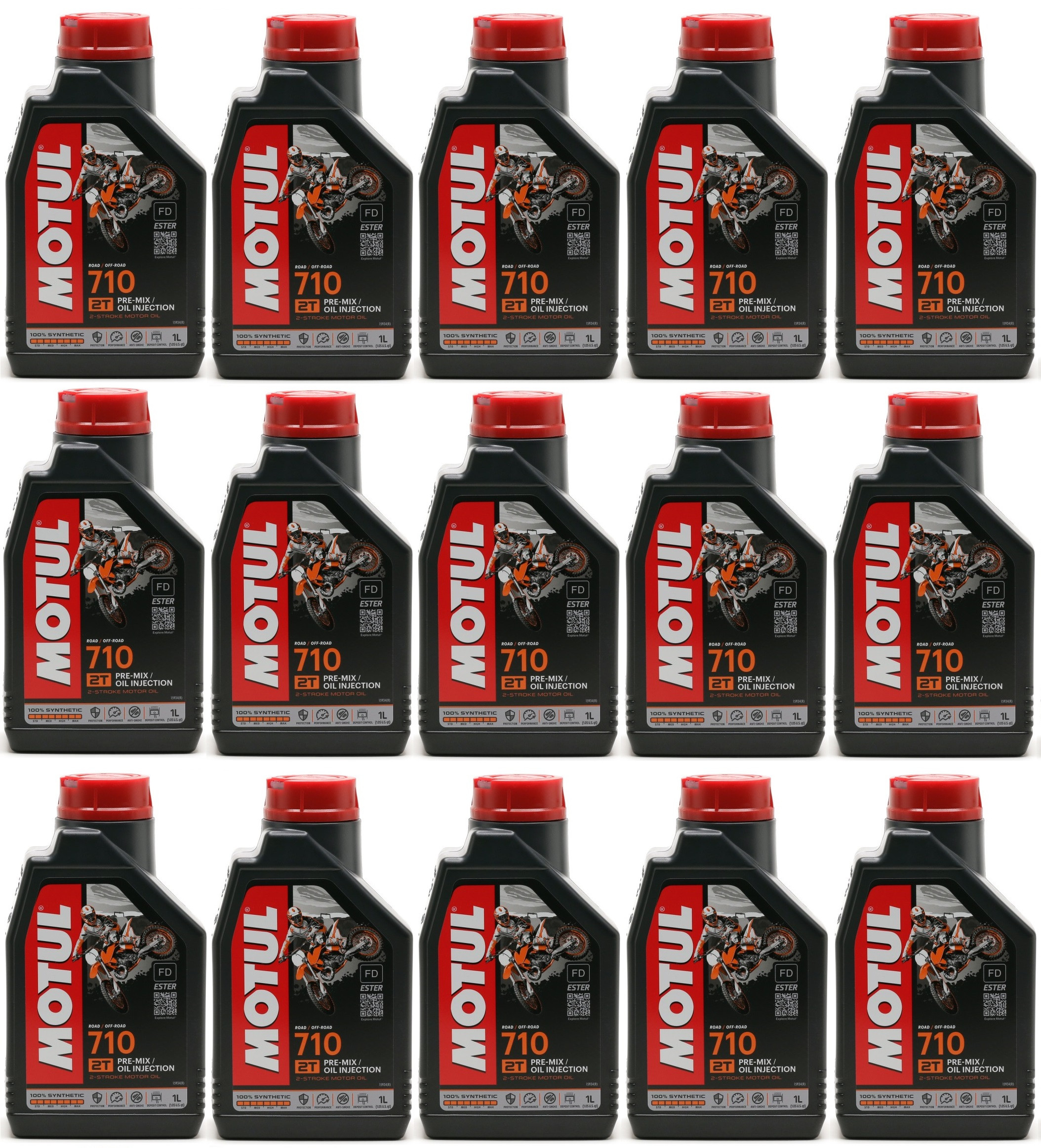 Motul 710 2T vollsynthetisches Motorrad Motoröl 15x 1l = 15 Liter - 2-Takt vollsynthetisch ...