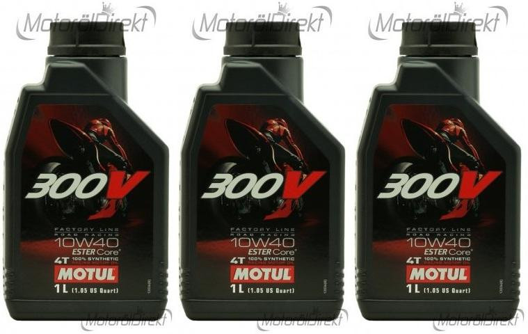 Motul 300V Factory Line Road Racing ESTER Core 10W-40 4T 3x 1l = 3 ...