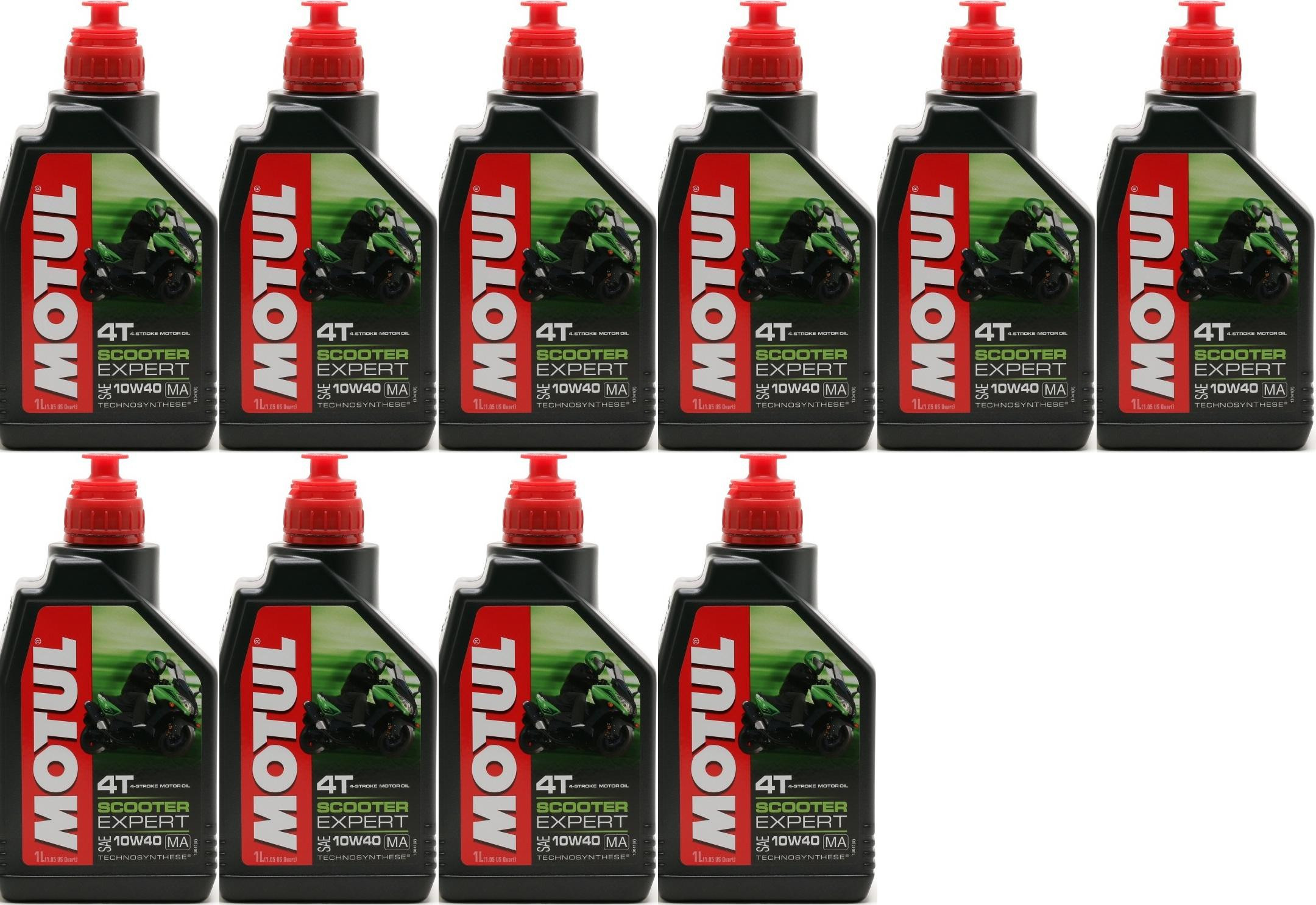Motul Scooter Expert 4T 10W-40 MA Motorrad Motoröl 10x 1l = 10 Liter ...