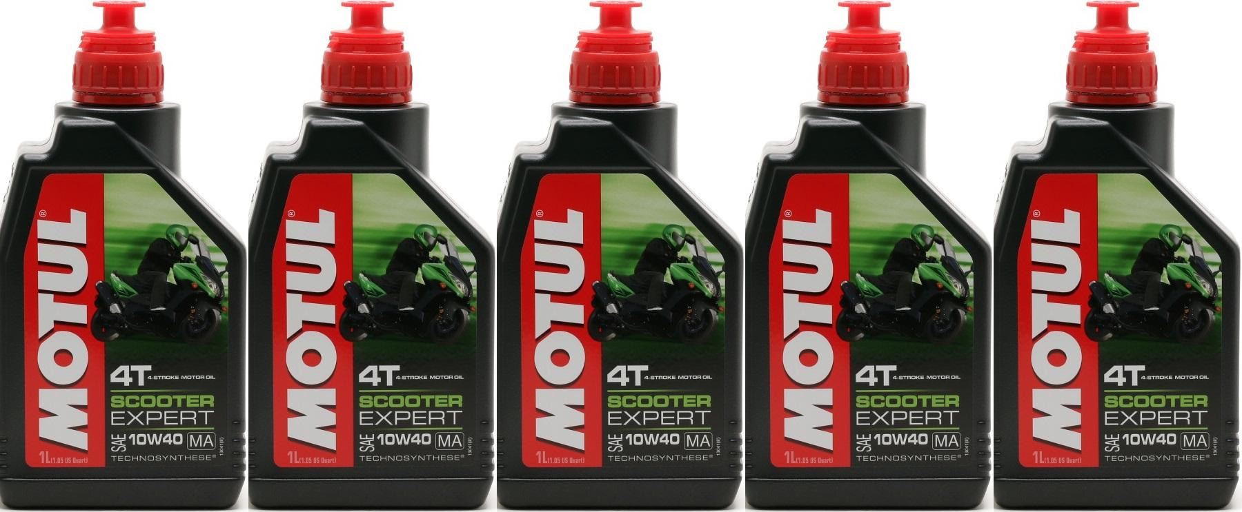 Motul Scooter Expert 4T 10W-40 MA Motorrad Motoröl 5x 1l = 5 Liter - 4T ...