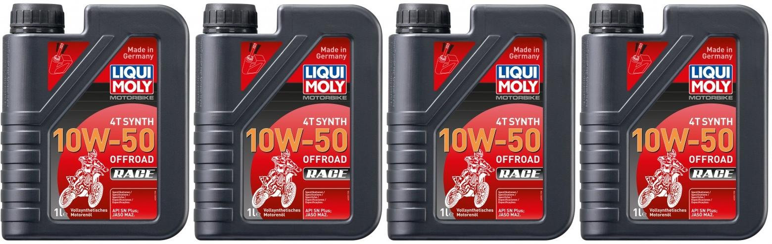 Liqui Moly 3051 Motorbike 4T Synth 10W-50 Offroad Race 4x 1l = 4 Liter ...