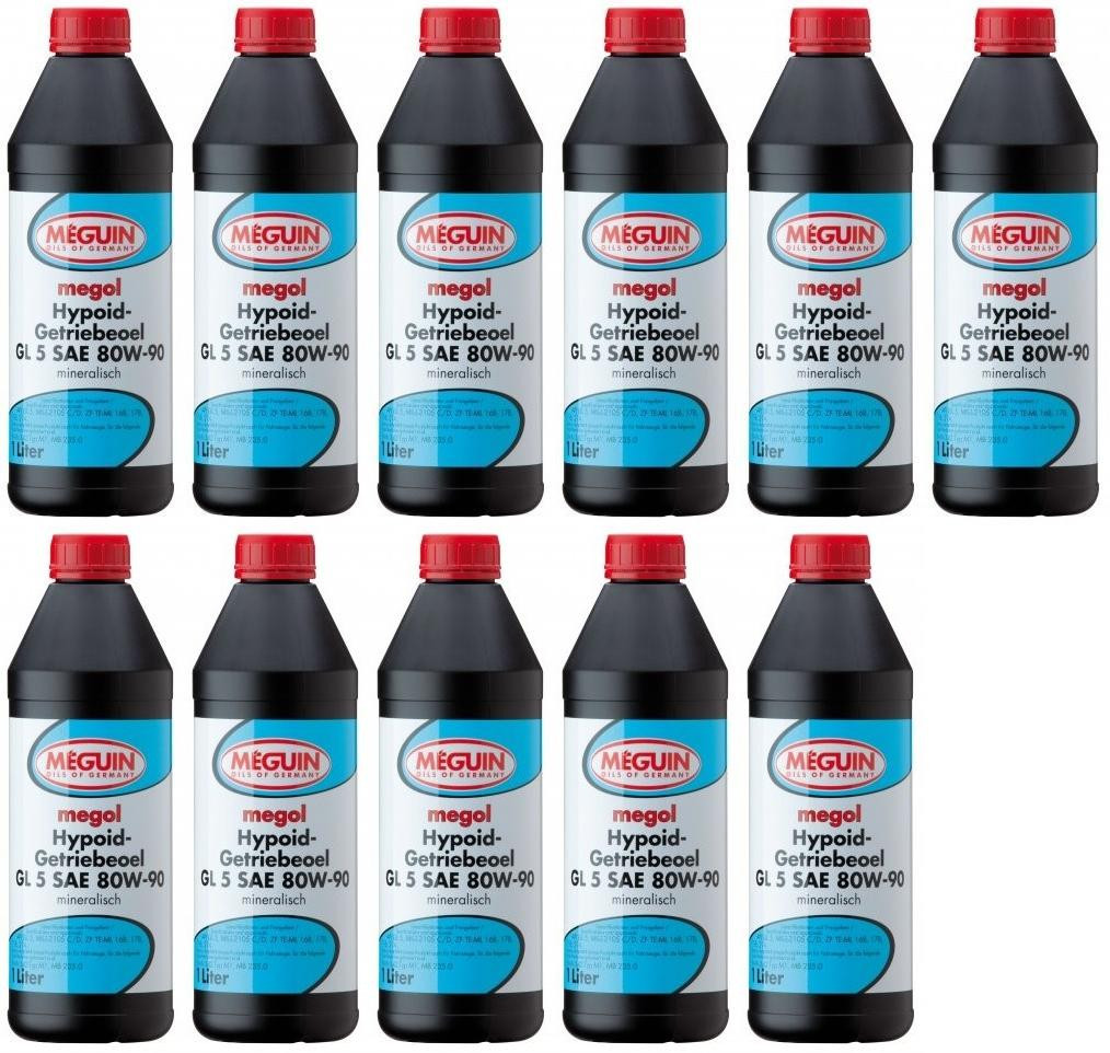 Meguin megol 4868 Hypoid-Getriebeoel GL5 SAE 80W-90 11x 1l = 11 Liter ...