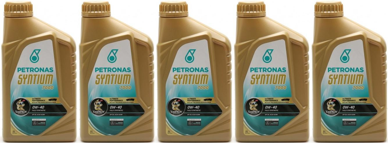 Petronas Syntium 7000 0W-40 Motoröl 5x 1l = 5 Liter - SAE 0W-40 - PKW ...