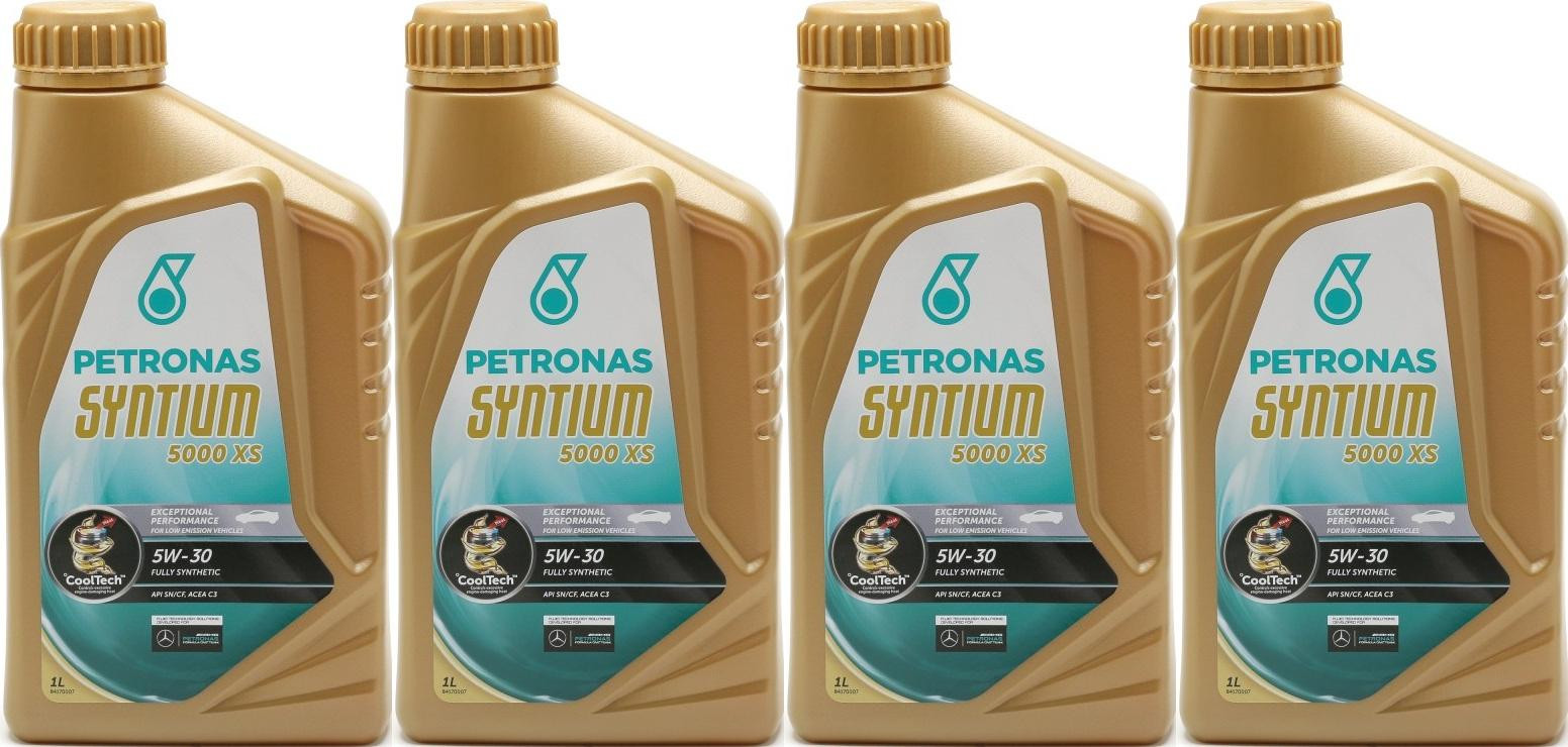 Petronas Syntium 5000 XS 5W-30 Motoröl 4x 1l = 4 Liter - SAE 5W-30 ...