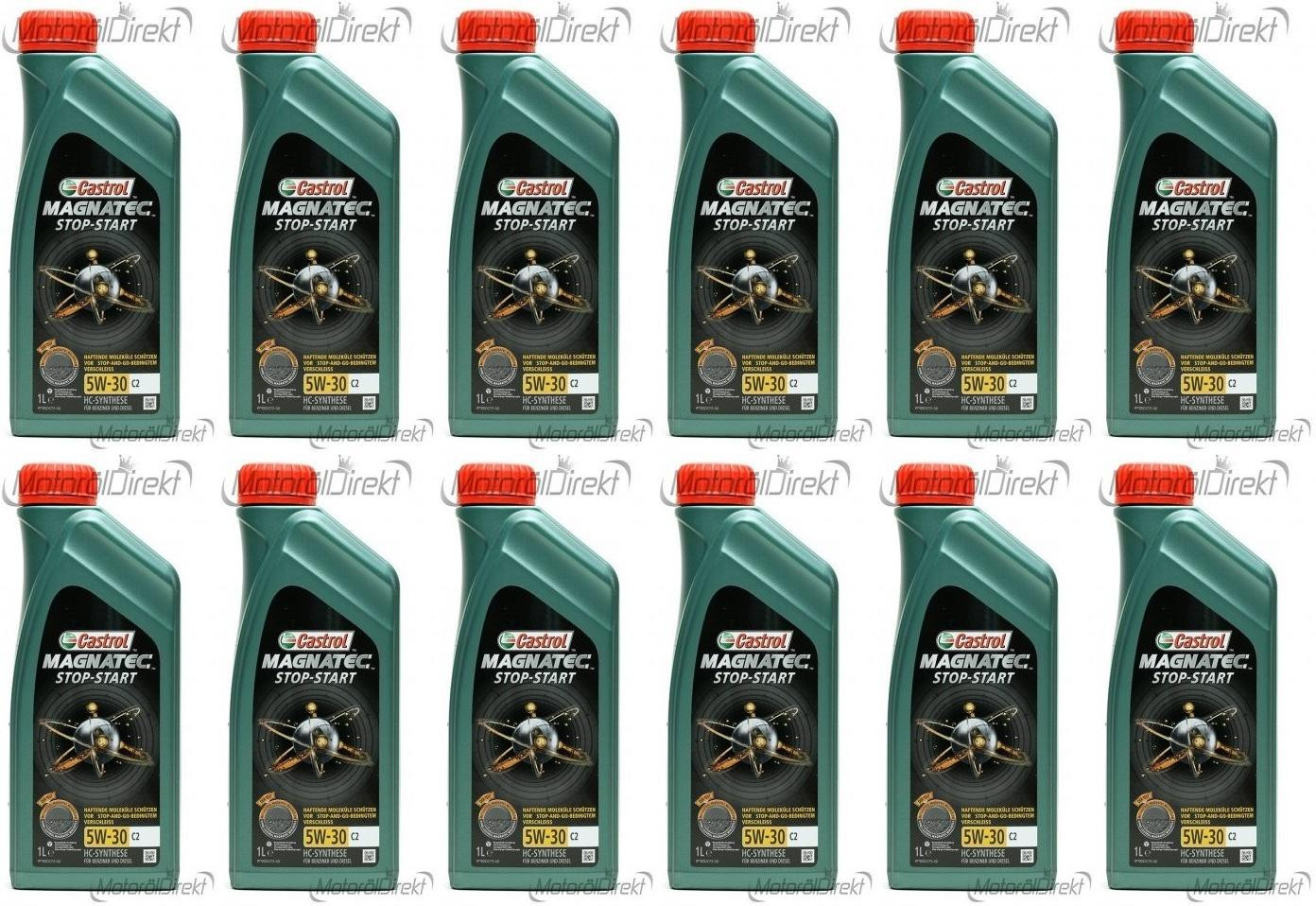 Castrol Magnatec Stop-Start 5W-30 C2 12x 1l = 12 Liter - SAE 5W-30 ...