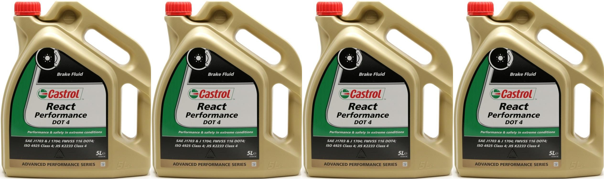 Castrol React Performance DOT 4 Bremsflüssigkeit 4x 5 = 20 Liter ...