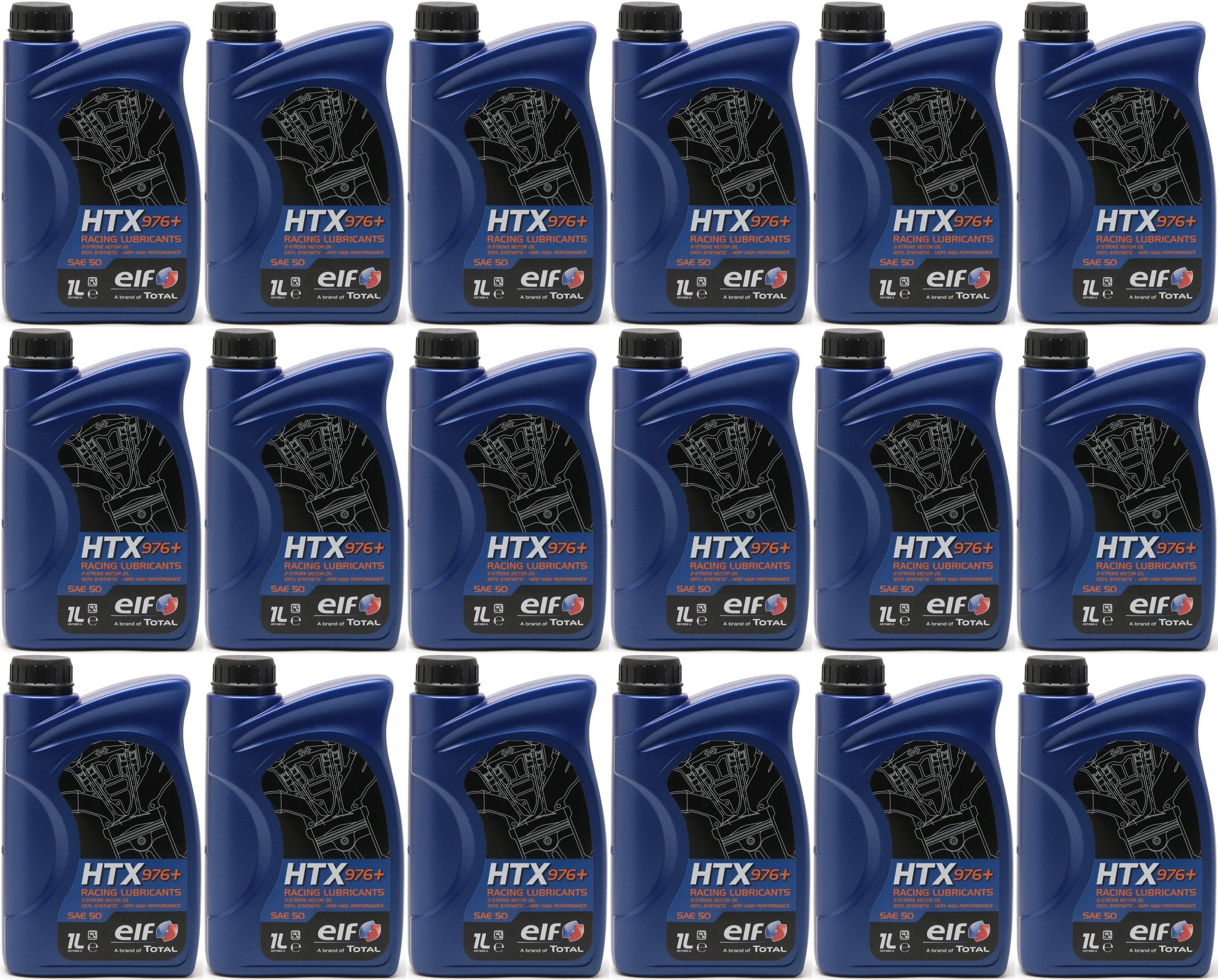 Elf HTX 976+ Racing Lubricants 100 % Synthetic 2-T Motoröl 18x 1l = 18 Liter - 2-Takt ...