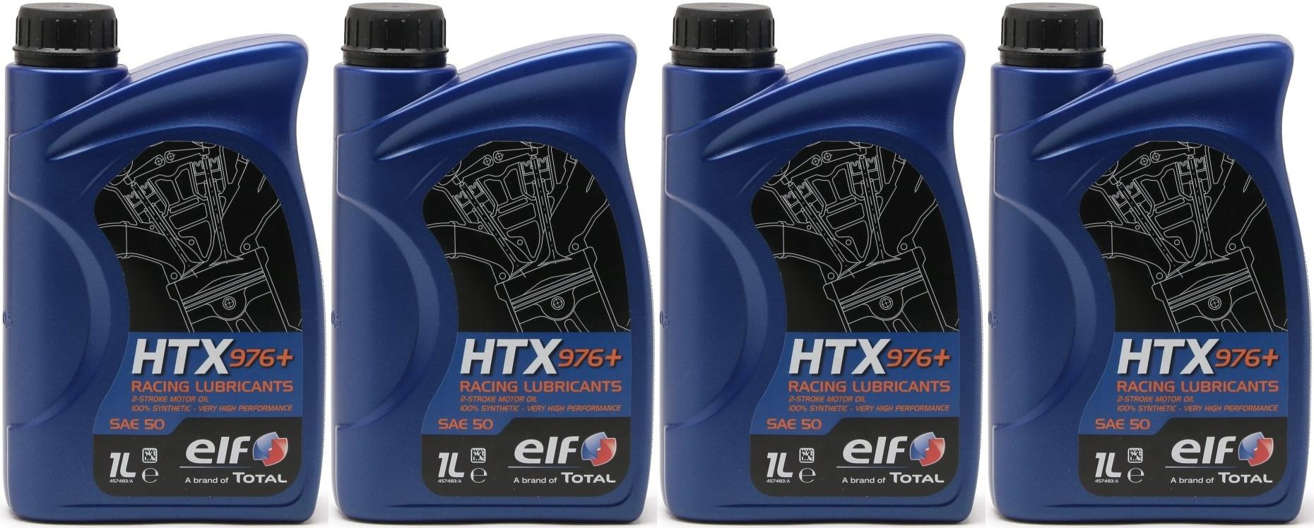 Elf HTX 976+ Racing Lubricants 100 % Synthetic 2-T Motoröl 4x 1l = 4 Liter - 2-Takt ...