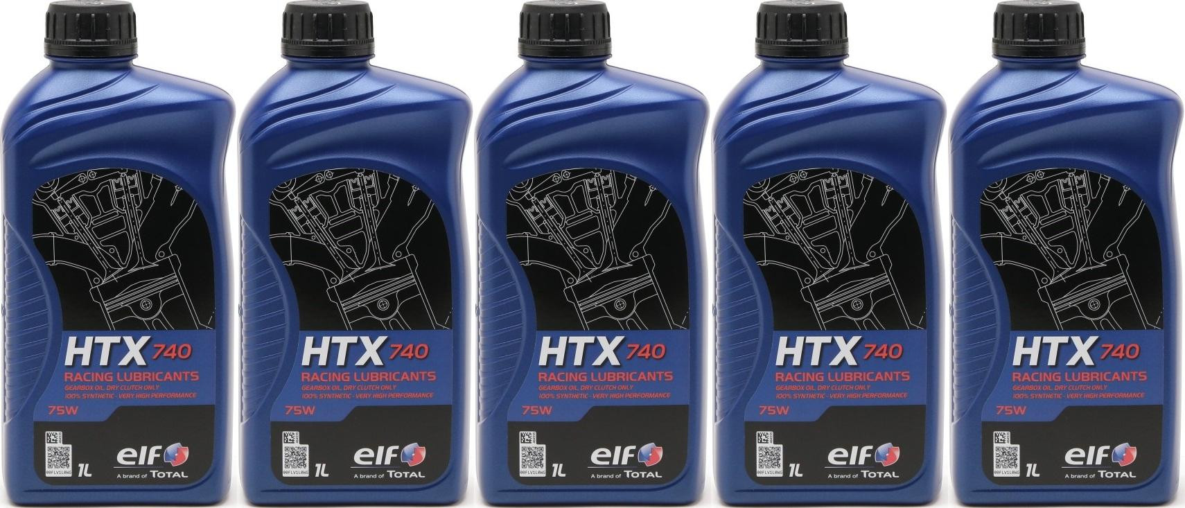 Elf HTX 740 Racing Getriebeöl 75W 2-Takt Motorrad Motoröl 5x 1l = 5 ...