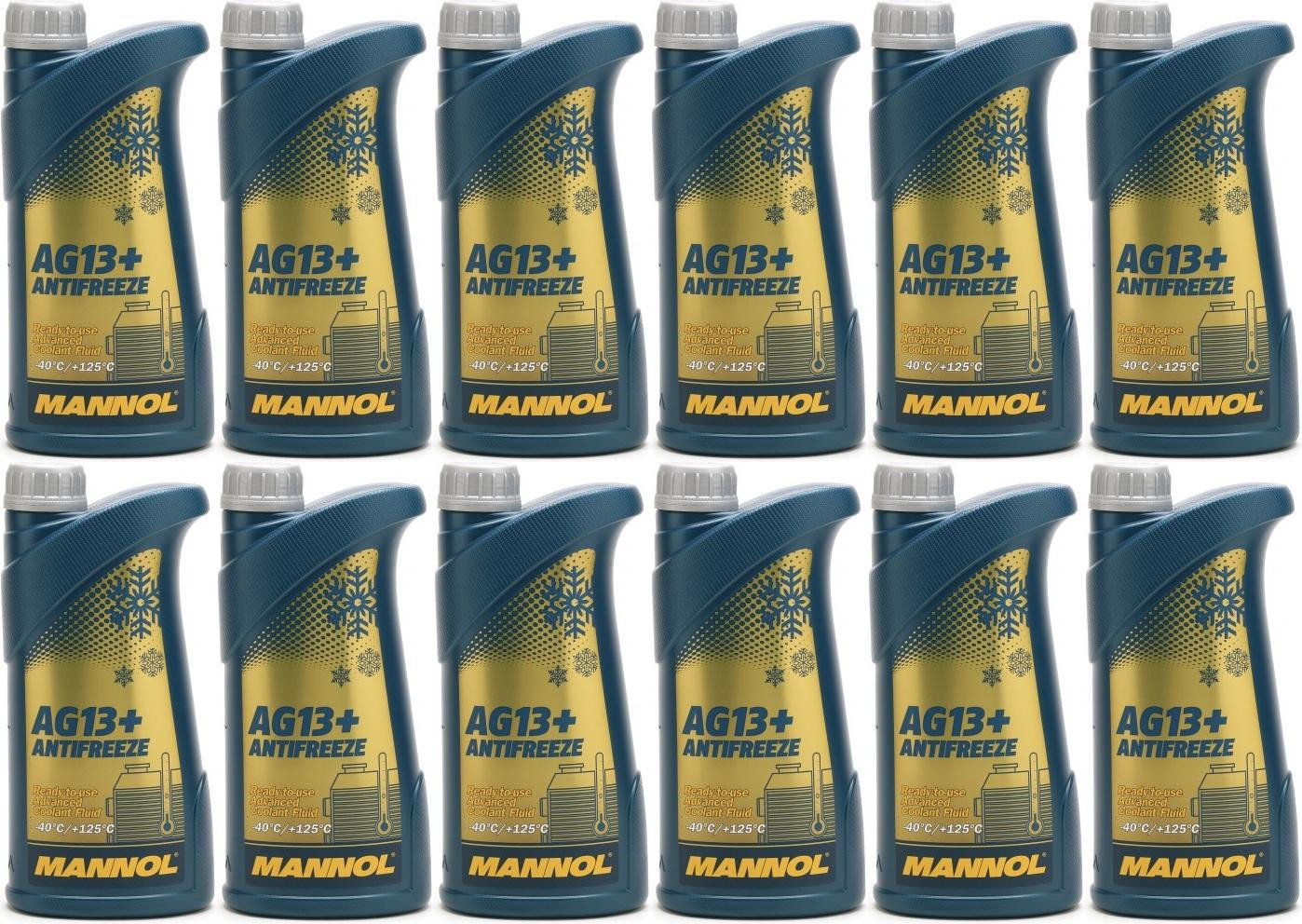 Mannol Kühlerfrostschutz Antifreeze AG13+ -40 Fertigmischung 12x 1l ...