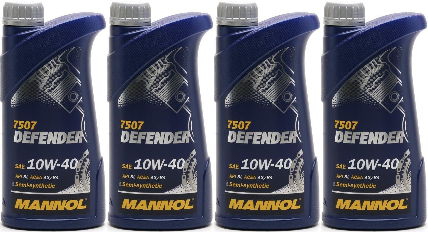 Mannol Defender 10W-40 Diesel & Benziner Motoröl 4x 1l = 4 Liter - SAE ...