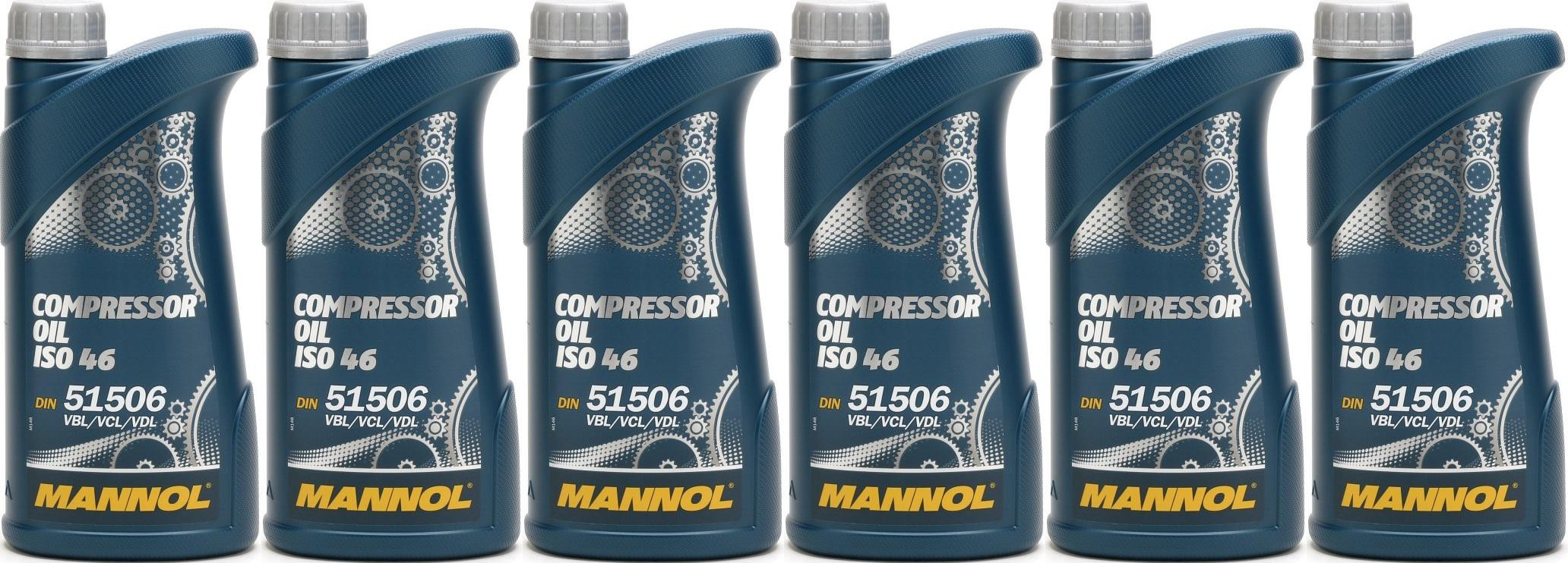 MANNOL Compressor Oil ISO 46 6x 1l = 6 Liter - Kompressorenöle - Mannol - Öl Marken - Öle ...