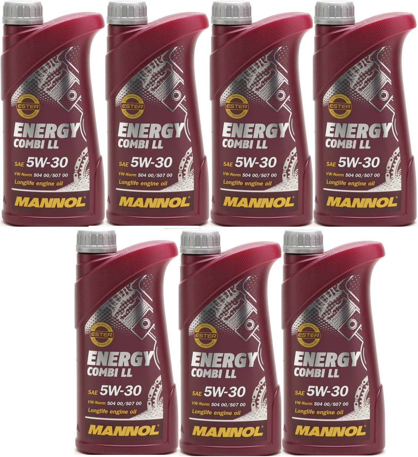 Mannol Energy Combi Longlife 5W-30 Motoröl 7x 1l = 7 Liter - SAE 5W-30 ...