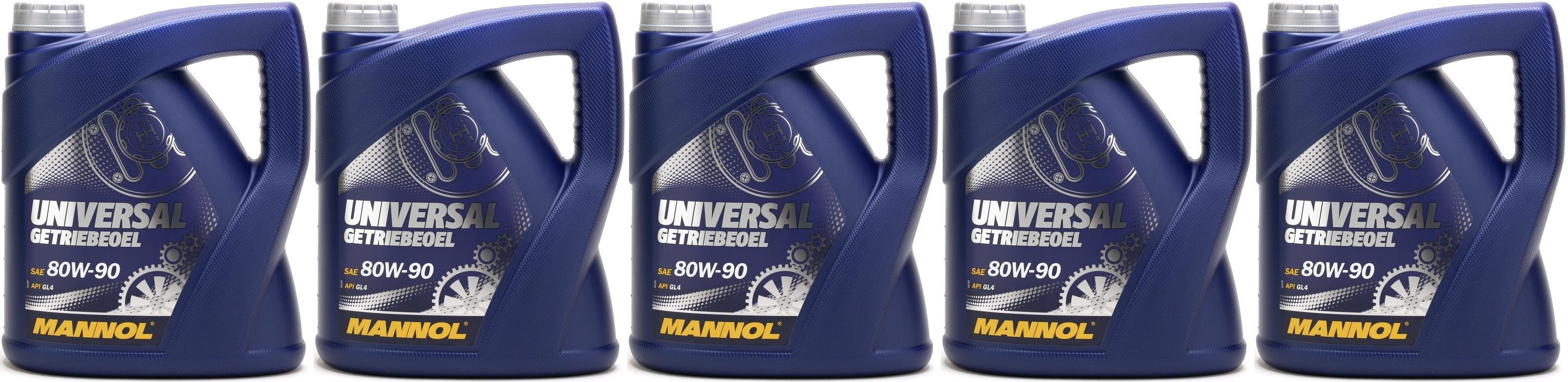 MANNOL Universal Getriebeöl 80W-90 API GL 4 5x 4l = 20 Liter ...