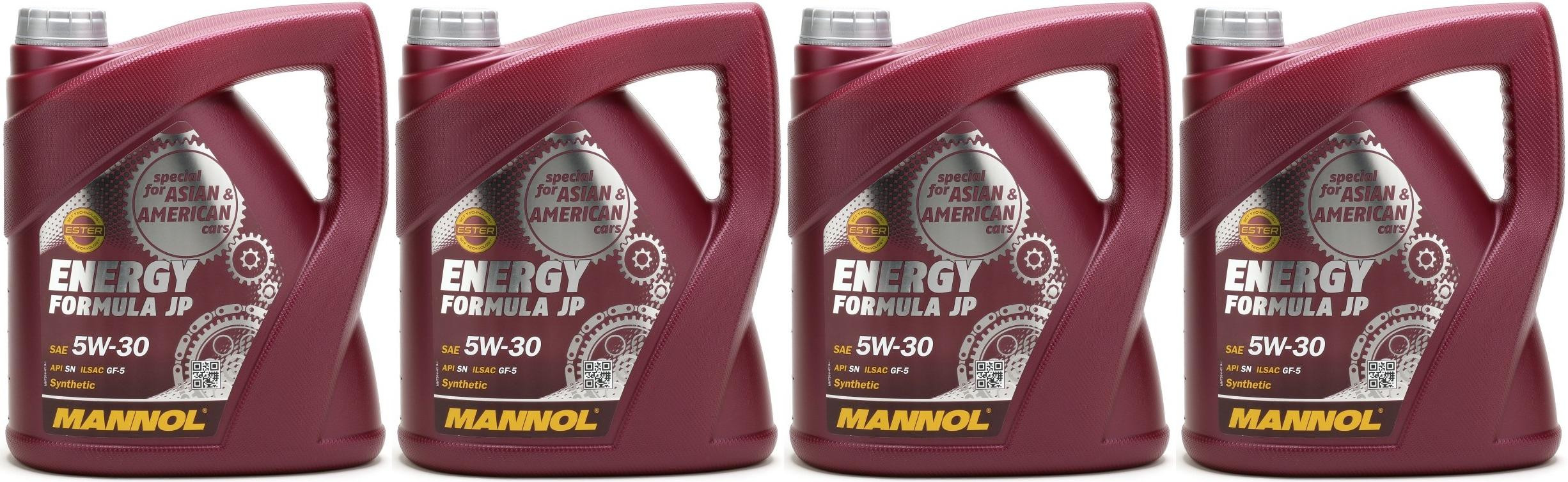 MANNOL Energy Formula JP 5W-30 Motoröl 4x 4l = 16 Liter - SAE 5W-30 ...