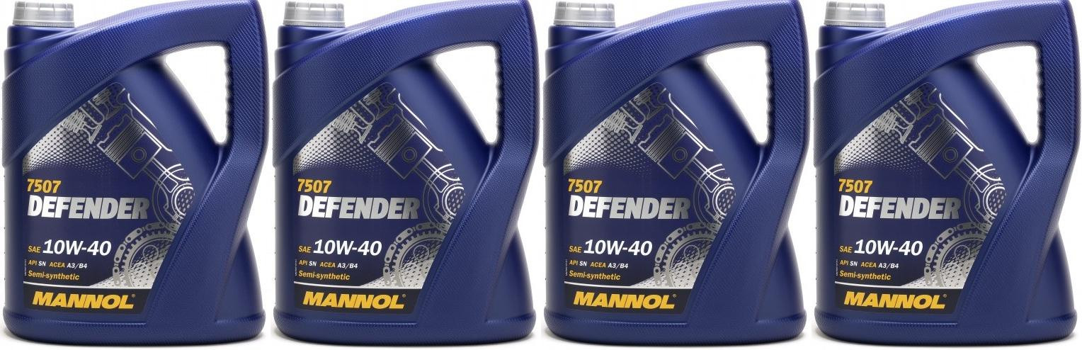 Mannol Defender 10W-40 Diesel & Benziner Motoröl 4x 5 = 20 Liter - SAE ...