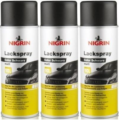 Nigrin Lackspray schwarz matt Spray 3x 400 Milliliter - Karosserie ...