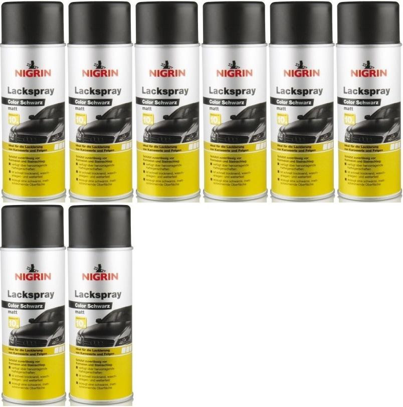 Nigrin Lackspray schwarz matt Spray 8x 400 Milliliter - Karosserie ...
