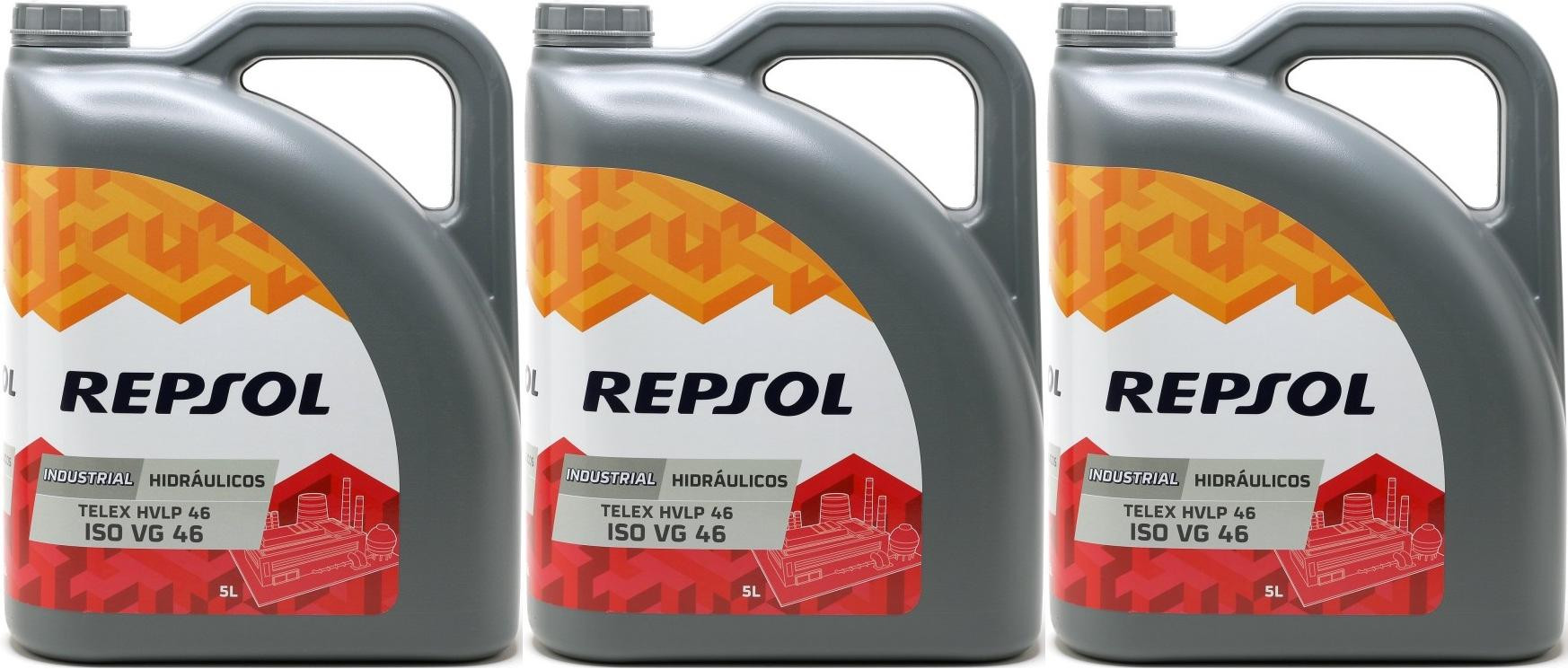 Repsol Hydrauliköl TELEX HVLP 46 3x 5 = 15 Liter - Hydrauliköl HVLP 46 ...