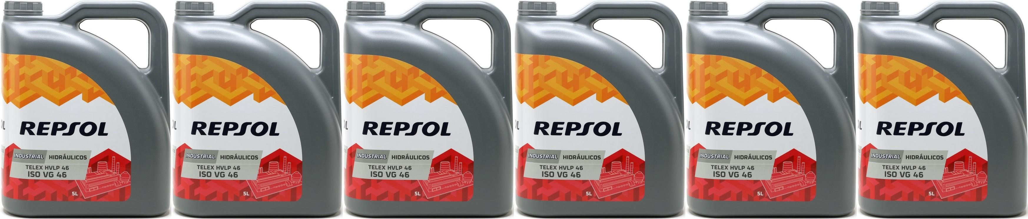 Repsol Hydrauliköl TELEX HVLP 46 6x 5 = 30 Liter - Hydrauliköl HVLP 46 ...