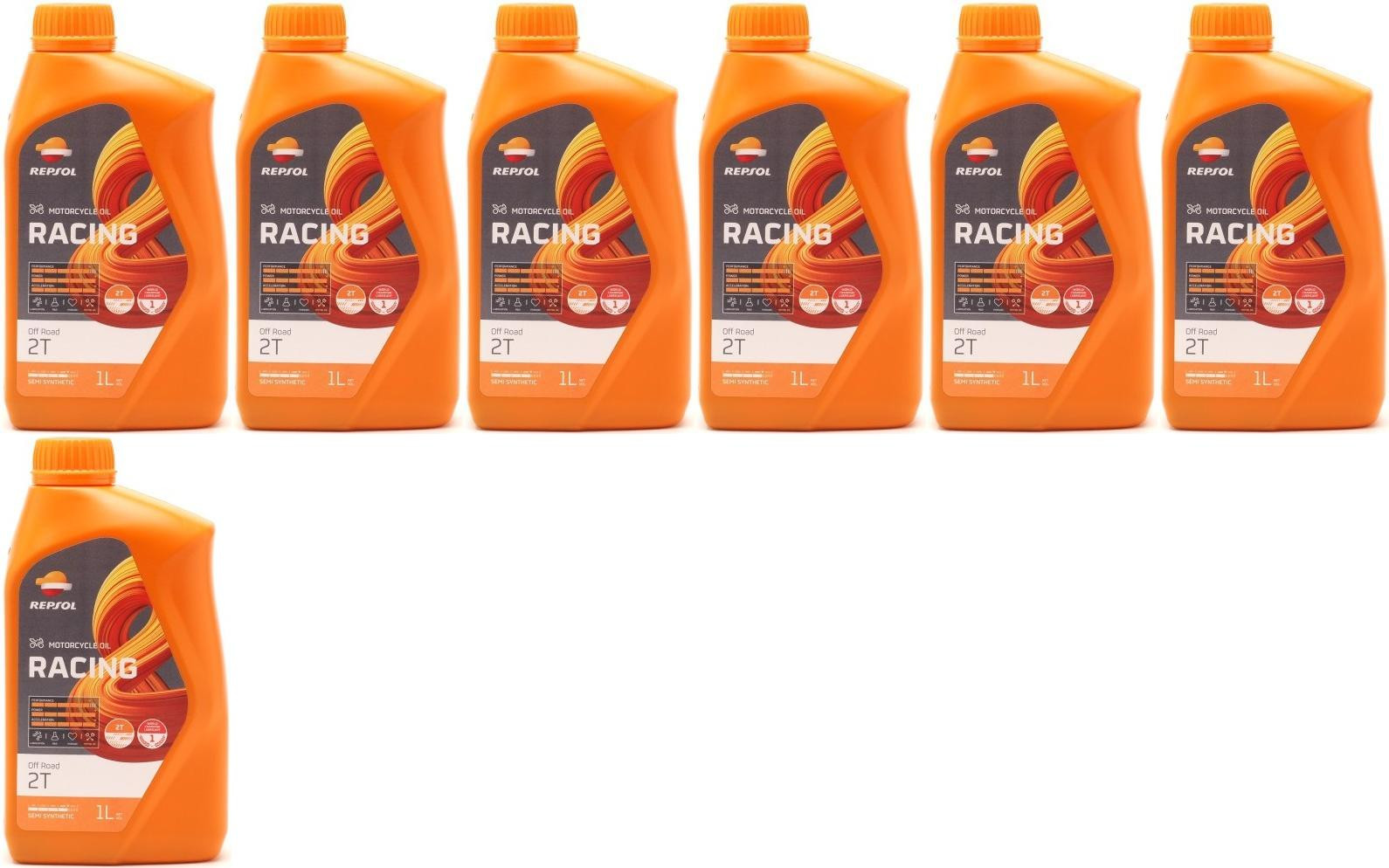 Repsol Motorrad Motoröl RACING OFF ROAD 2T 1 Liter 7x 1l = 7 Liter ...