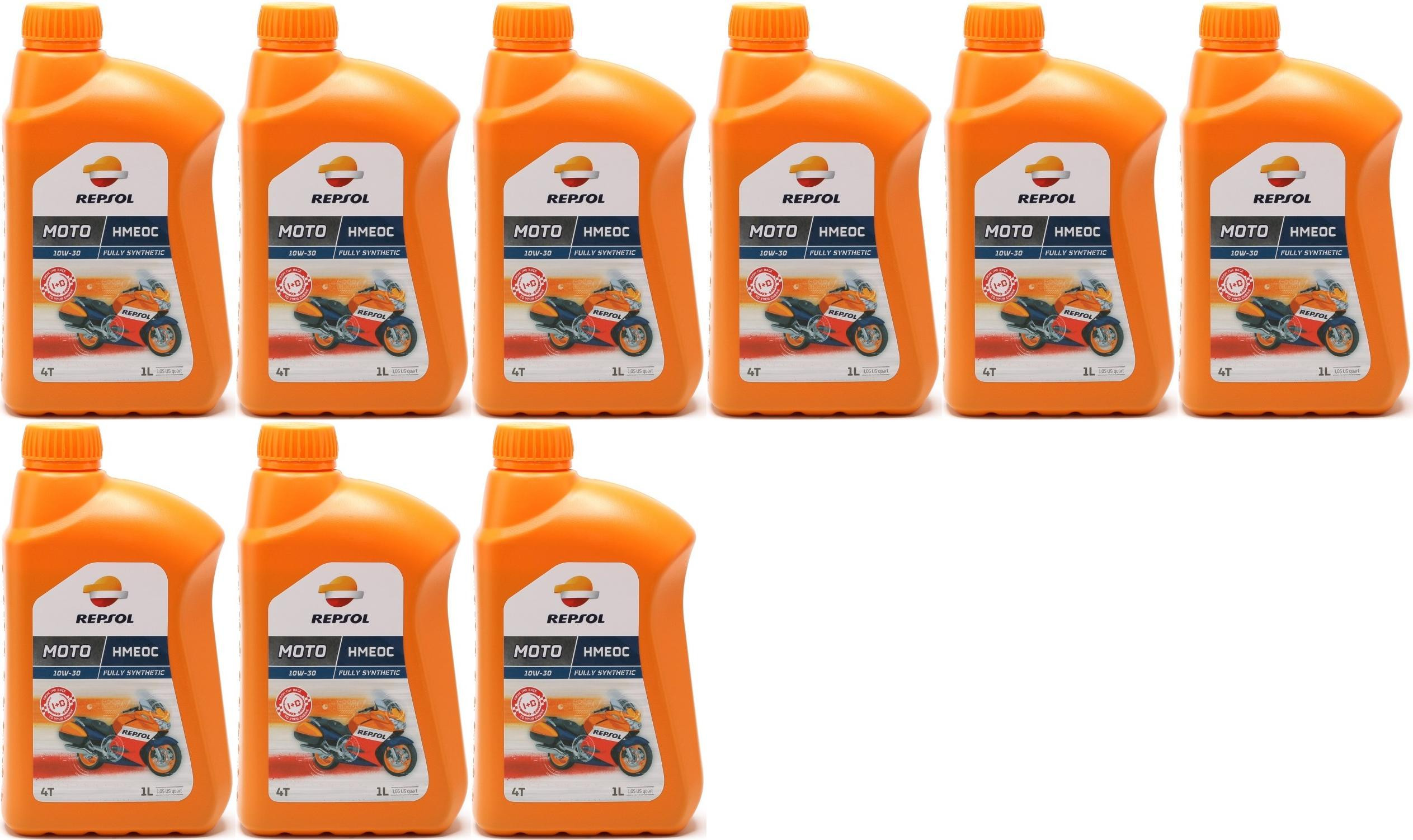 Repsol Motorrad Motoröl MOTO HMEOC 4T 10W30 1 Liter 9x 1l = 9 Liter - 4T SAE 10W-30 - Motoröl 4 ...