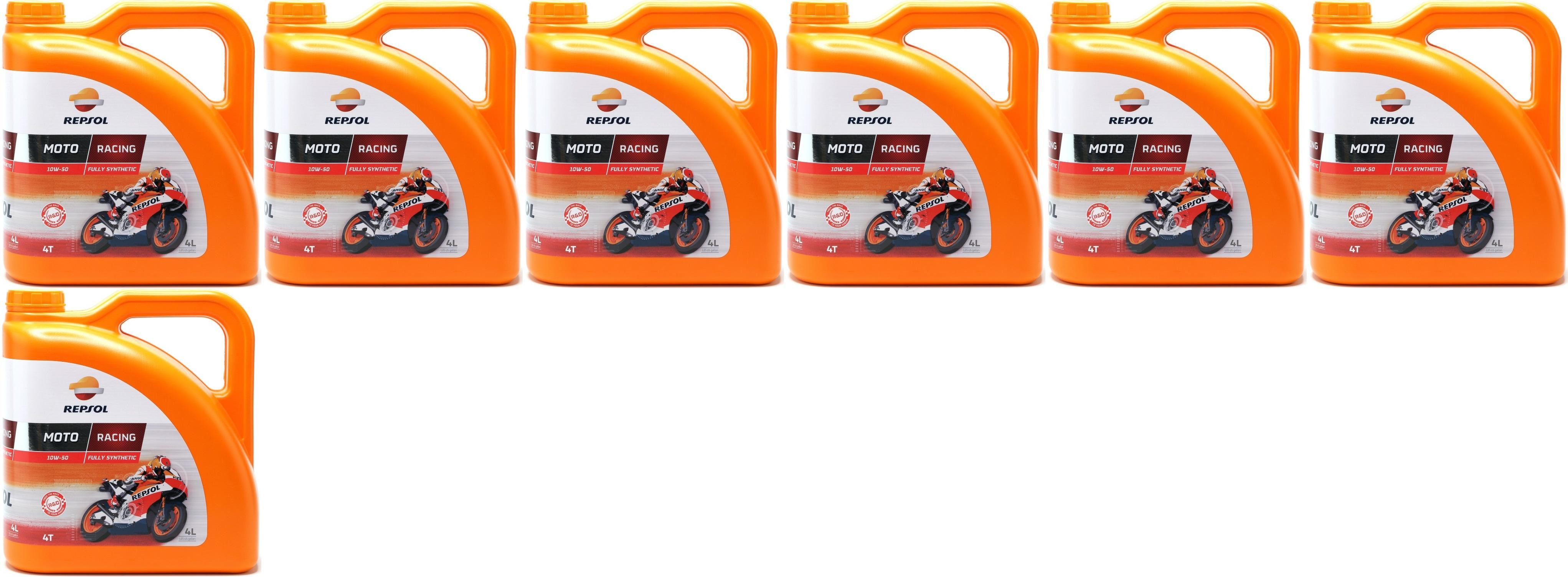 Repsol Motorrad Motoröl MOTO RACING 4T 10W50 7x 4l = 28 Liter - 4T SAE ...