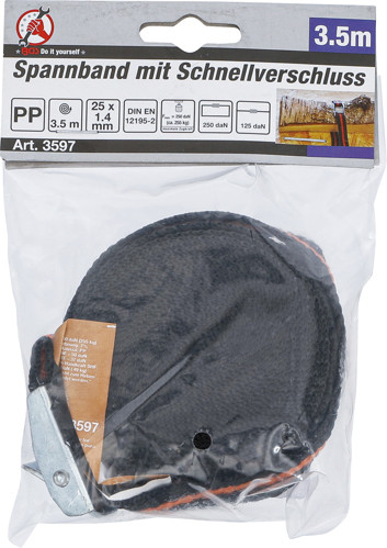 BGS 3597 Spannband mit Schnellverschluss | 3,5 m x 25 mm - Werkzeug - Zubehör - MotoroelDirekt.at