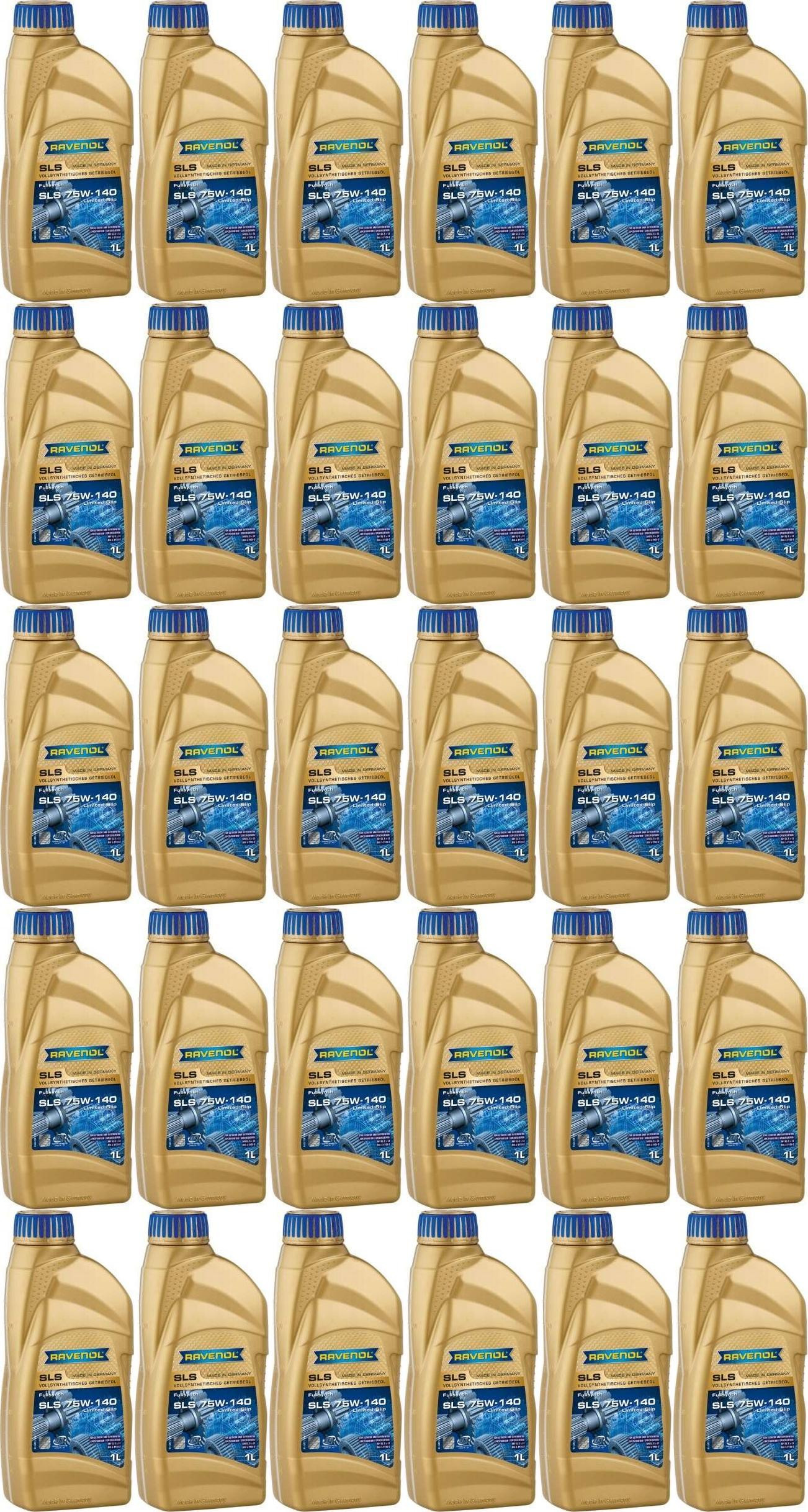RAVENOL Getriebeoel SLS SAE 75W-140 GL 5 LS 1 Liter 30x 1l = 30 Liter ...