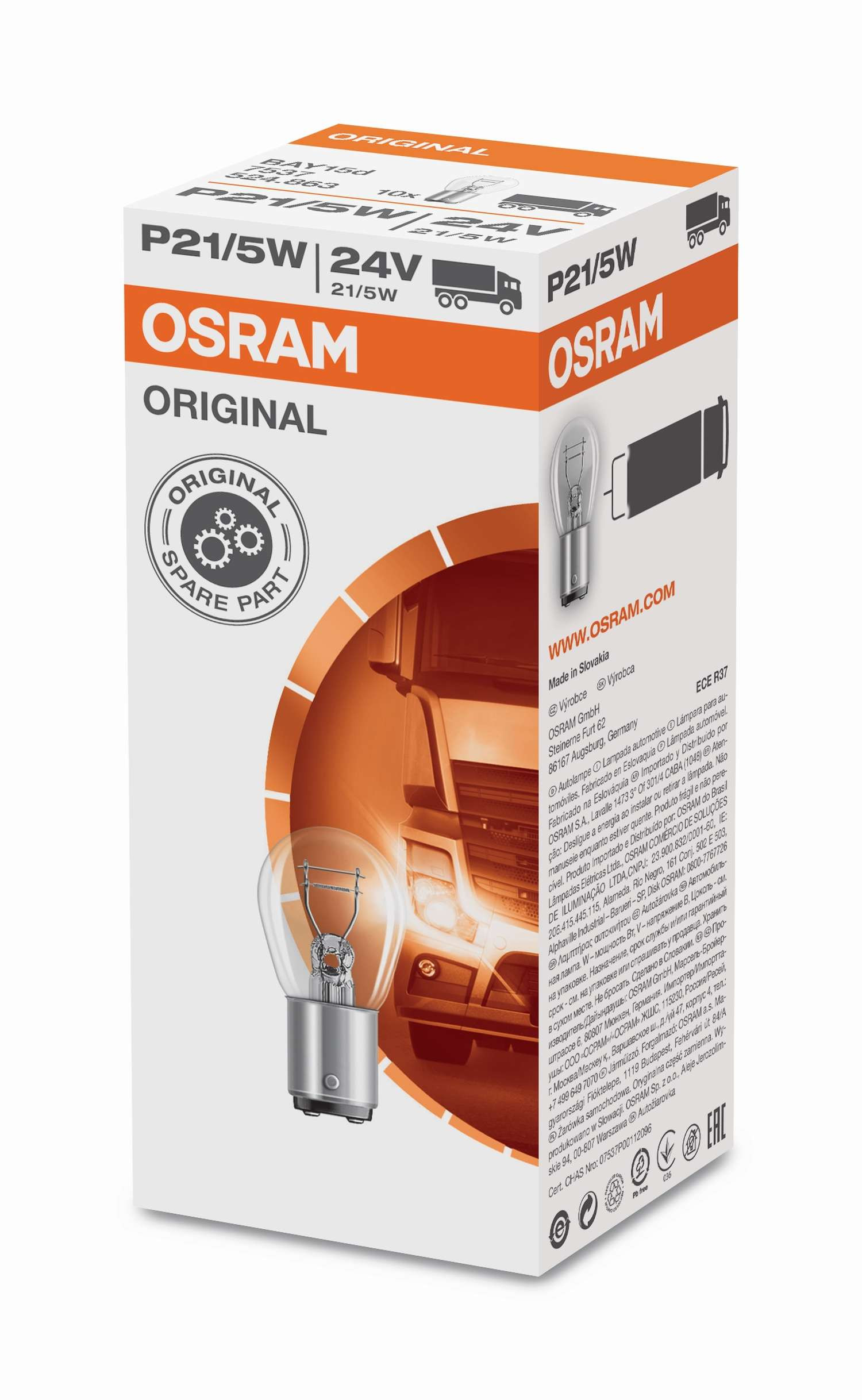 OSRAM 7537 Original P21/5W 24V Folding Box - Lampen/LED - MotoroelDirekt.at