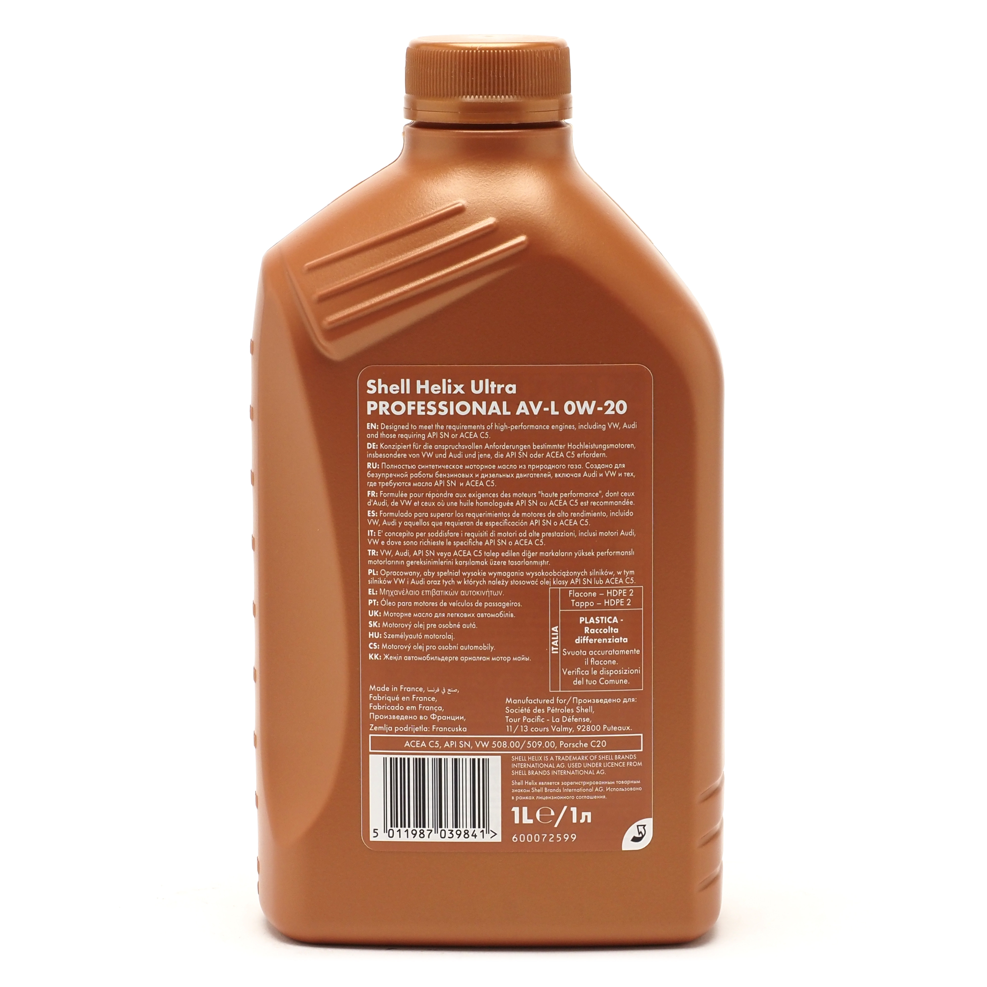 Shell Ultra Professional 0W-20 AV-L 508.00/509.00 1l - SAE 0W-20 - Auto ...